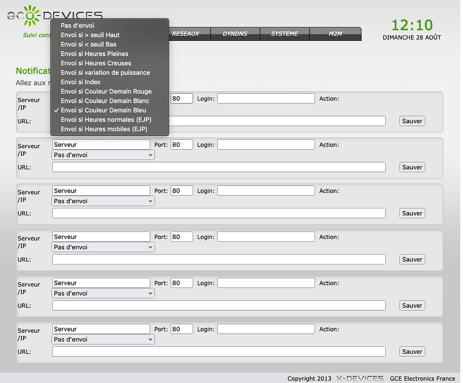 EcoDevices (non RT2) Notification jour Rouge Tempo? - Eco-Devices - Téléinfo - GCE Electronics