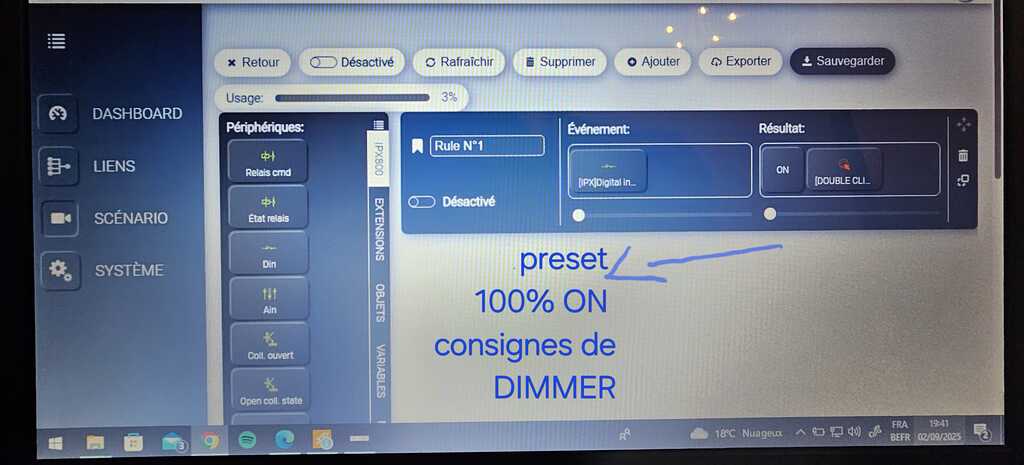 Xdimmer double poussoir sur le même bouton - Automate NRX800 - GCE ...